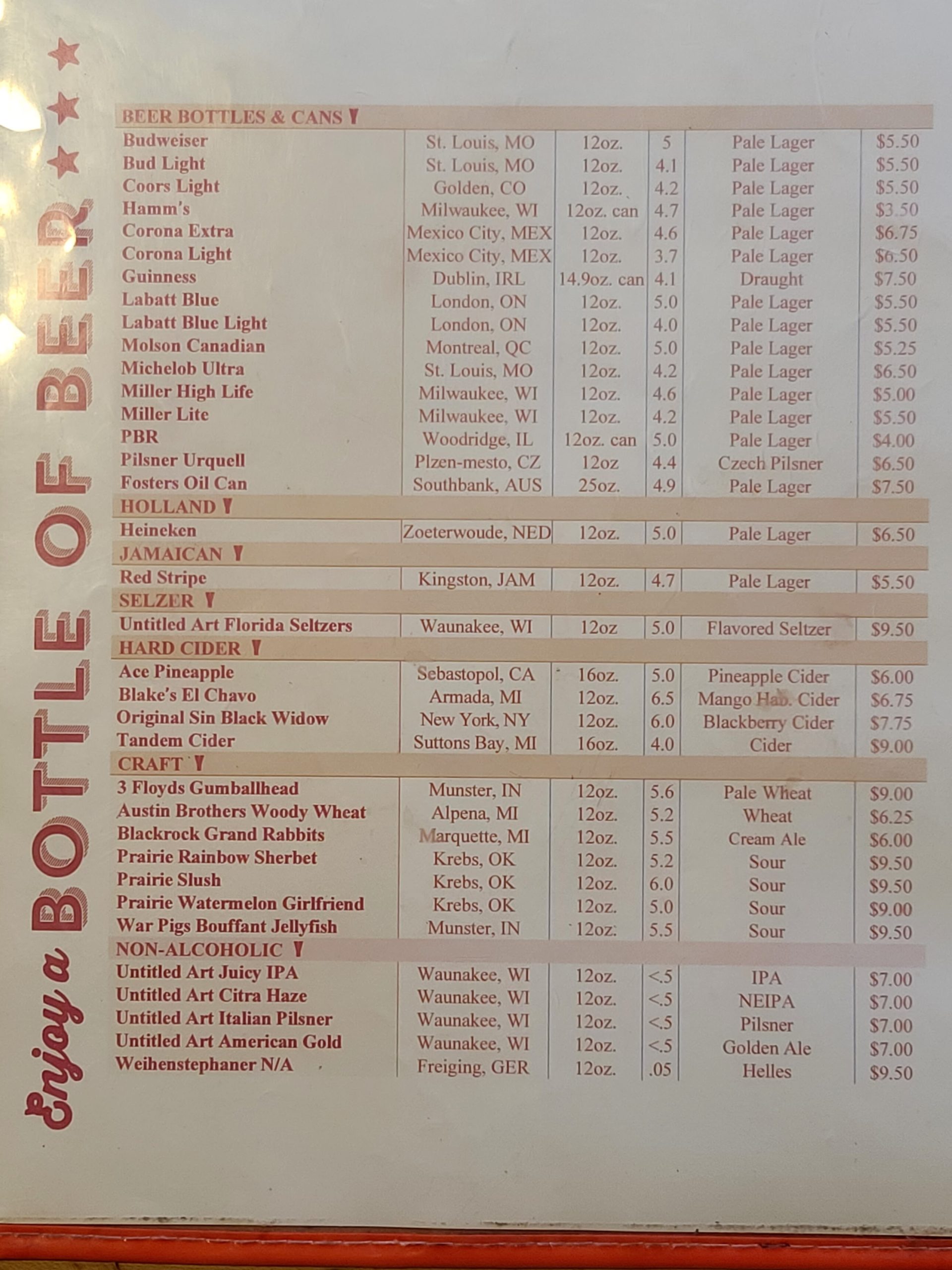 Fenton Fire Hall Menu (updated July 2025)